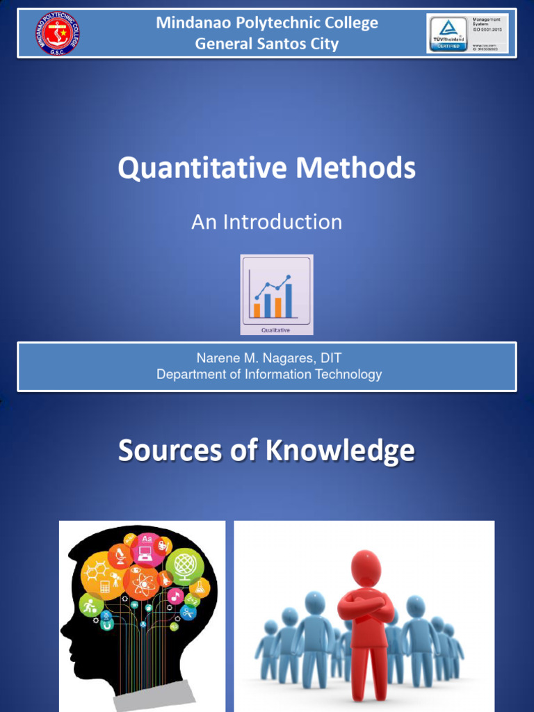 QM - Lesson 1 | PDF | Inductive Reasoning | Deductive Reasoning