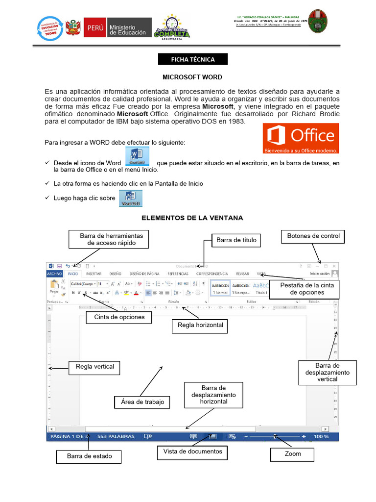 FICHA TÉCNIC - Ventana de WORD | PDF | Microsoft Word | Software