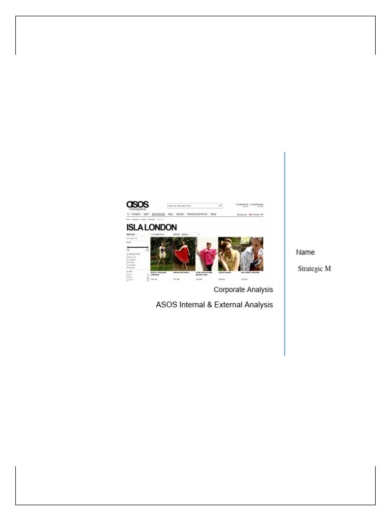 ASOS Corporate Strategy Analysis Report | PDF | Private Sector ...