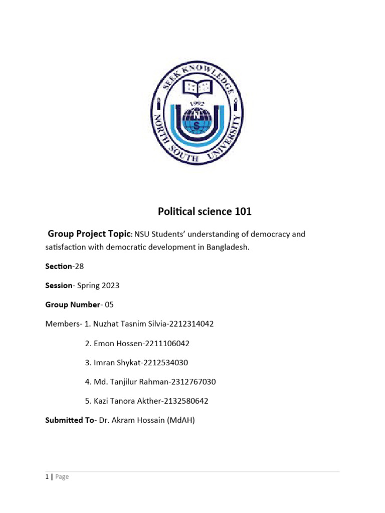 Political Science 101: Group Project Topic | PDF | Democracy ...