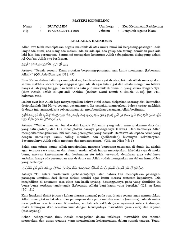 Keluarga Harmonis. H Bubun | PDF | Agama & Spiritualitas