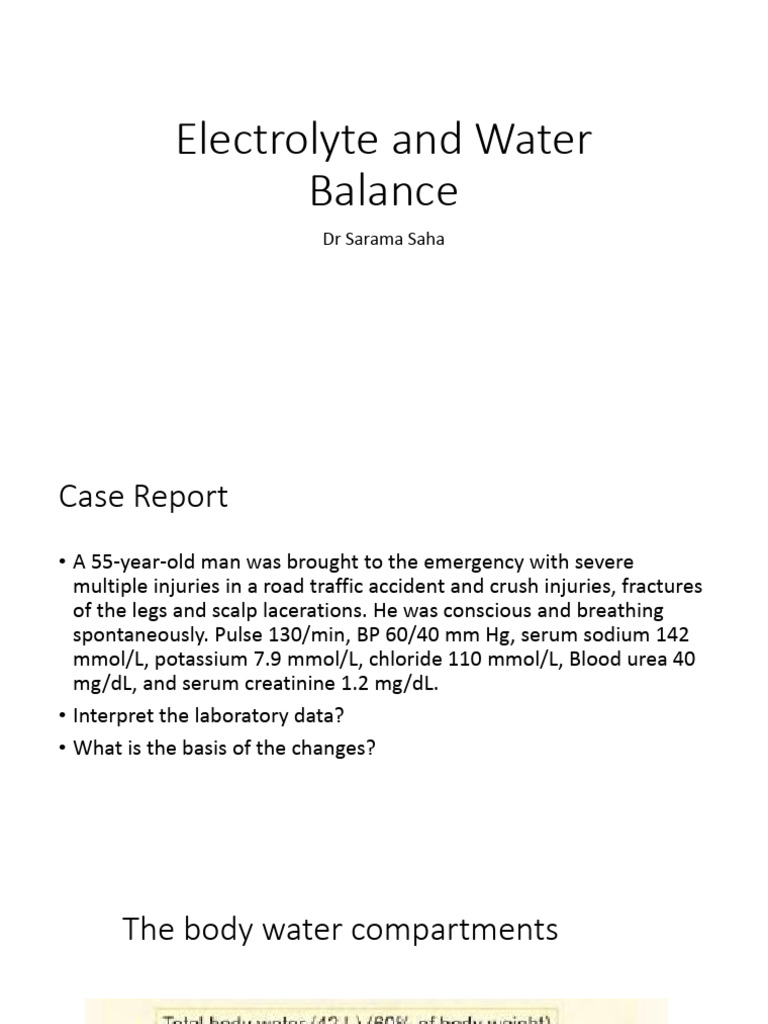 Water-and-electrolyte | PDF | Medical Specialties | Physiology