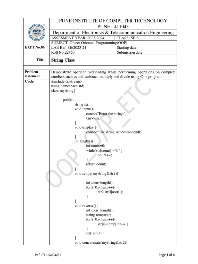 OOP Assignment | PDF | Object Oriented Programming | Software Development