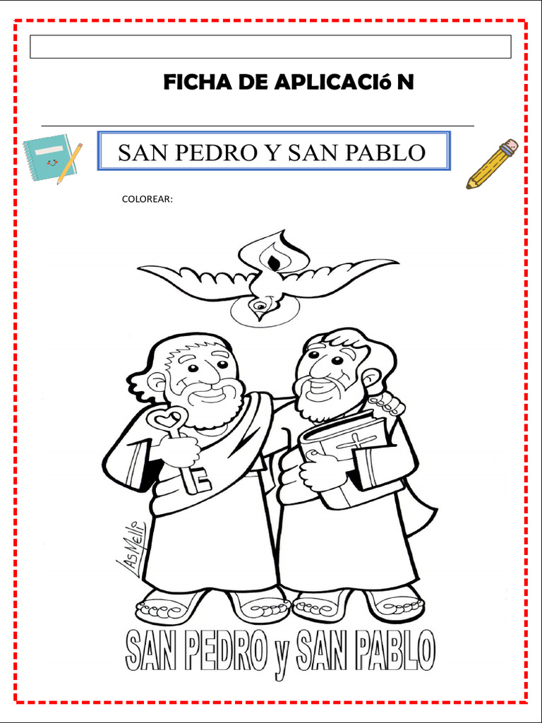 02 Ficha 1 San Pedro y San Pablo 1 y 2 Grado | PDF