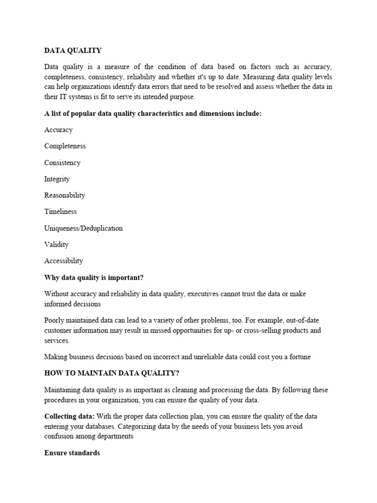 Ba - Data Quality | PDF