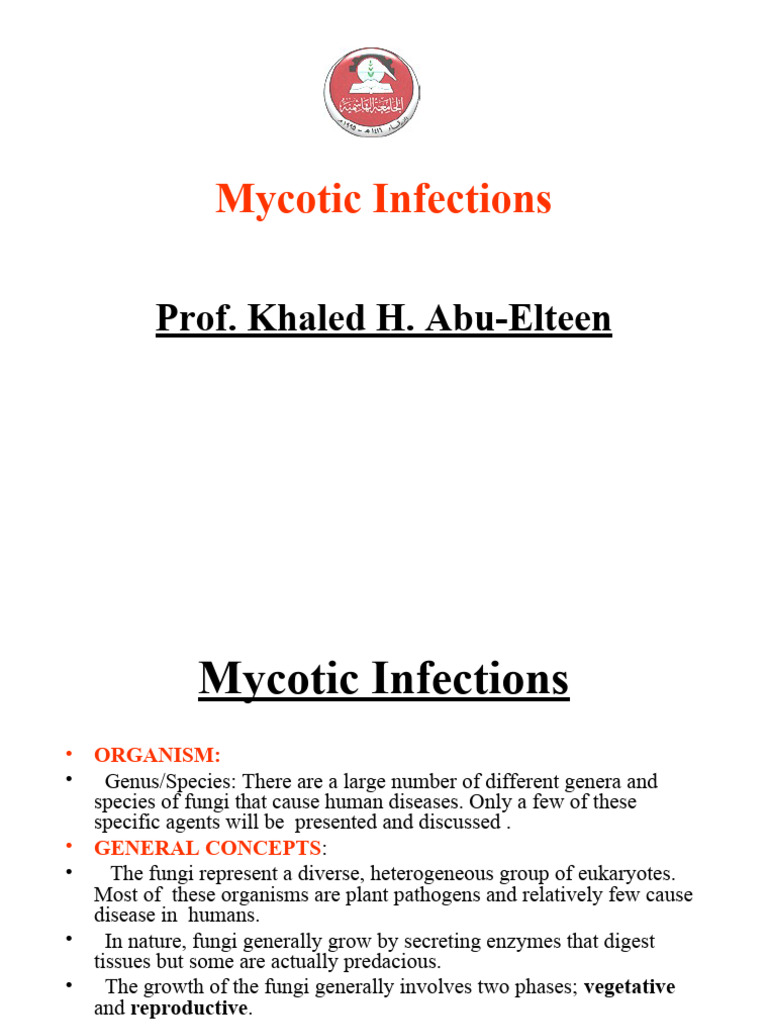 Lecture 5 - Mycotic Infections | PDF | Fungus | Skin