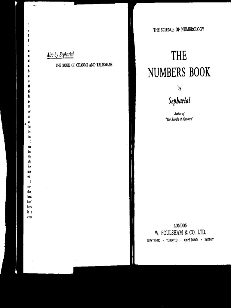 Sepharial (N.y.) - The Numbers Book (64 P.) | PDF