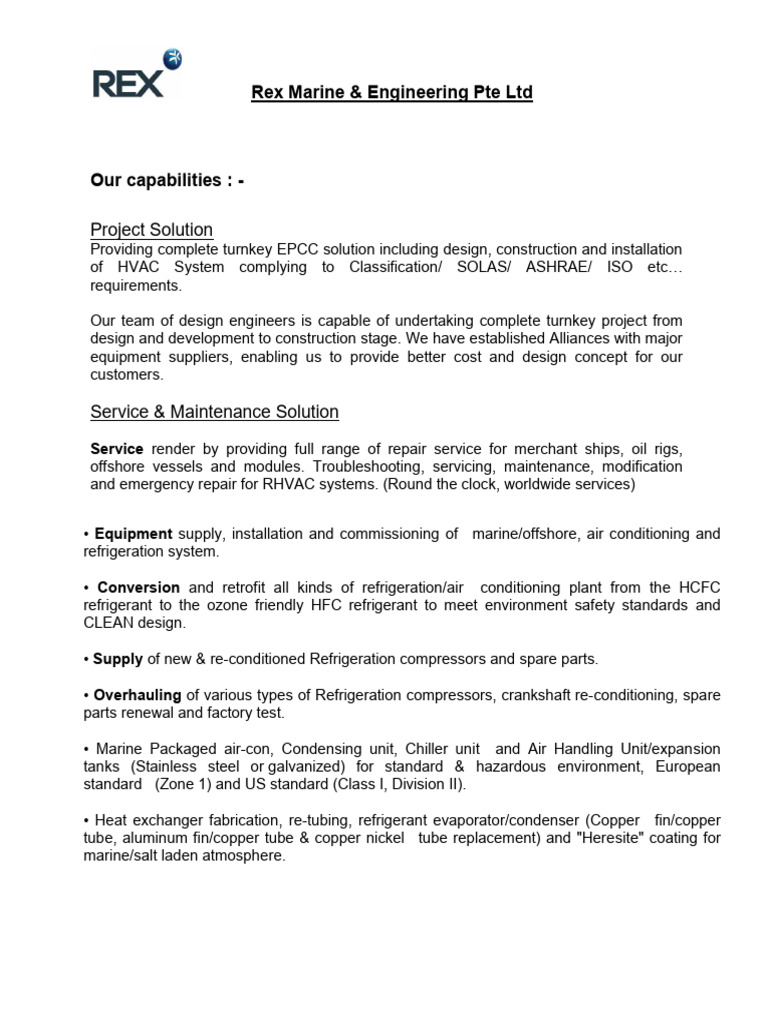 Rex Capabilities | PDF