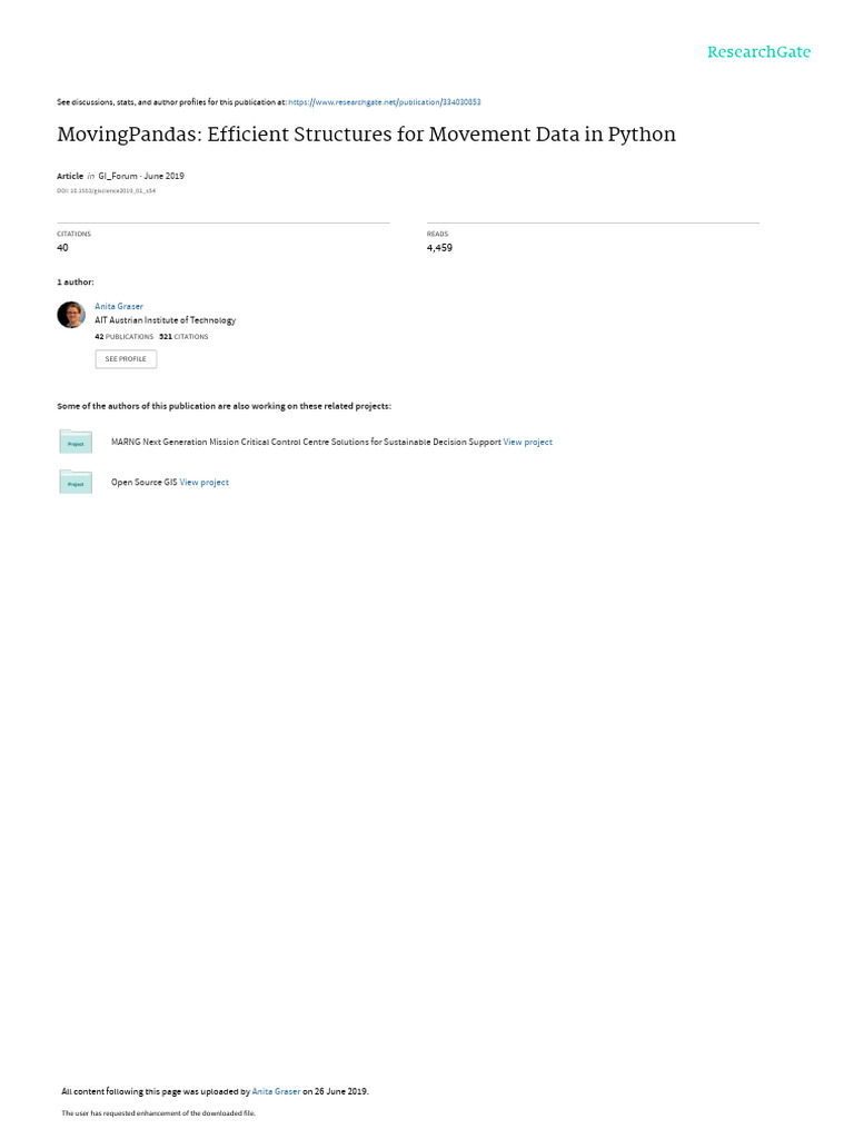 MovingPandas_published | PDF | Geographic Information System | Time