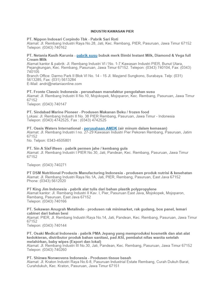Industri Kawasan Pier | PDF