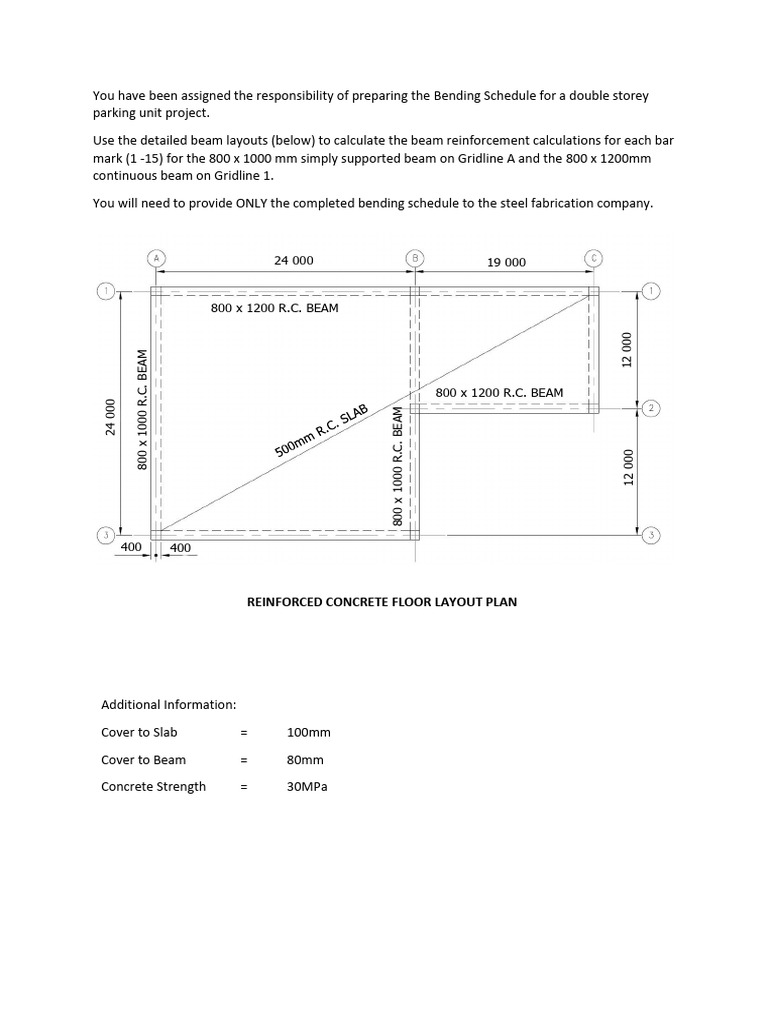 Bending Schedule For Parking Unit Pdf Beam Structure