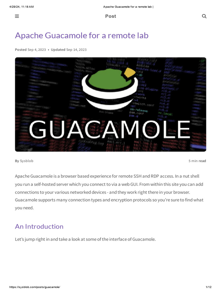 Apache Guacamole Install Guide | PDF | Secure Shell | My Sql