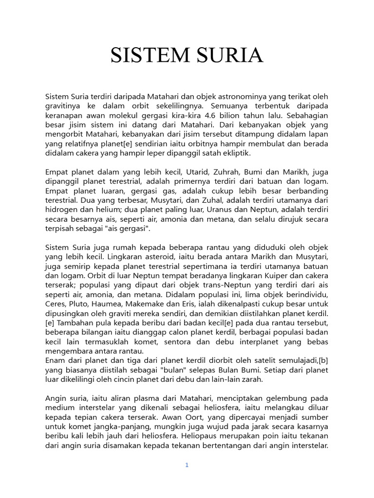 Sistem Suria | PDF