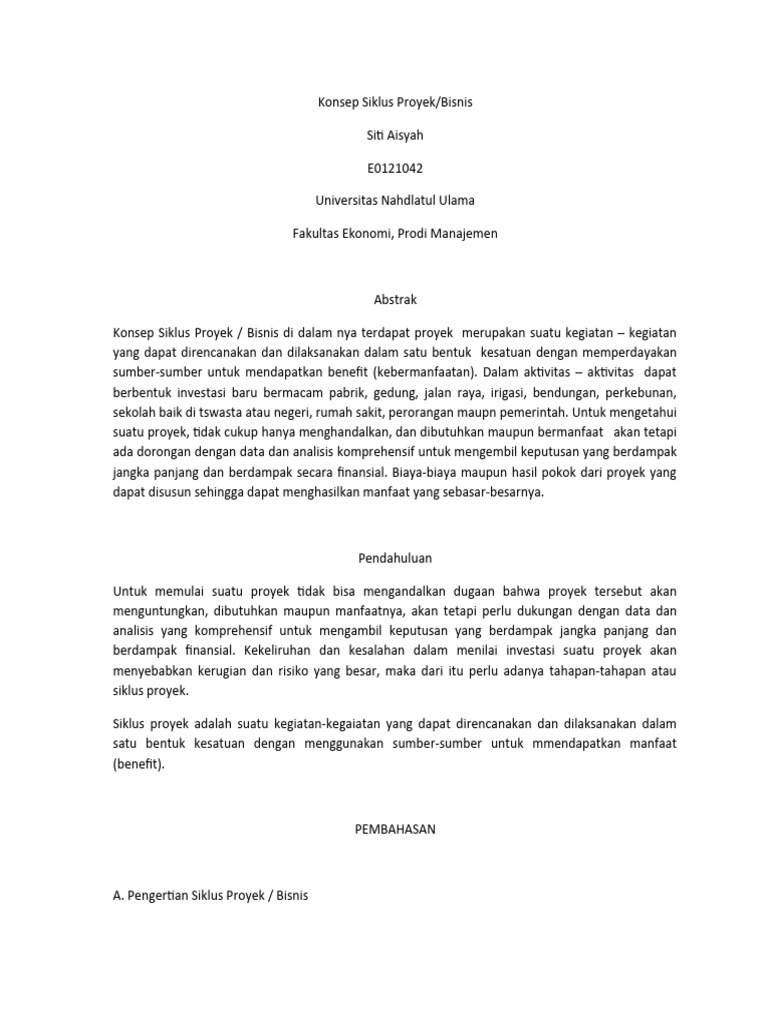 Konsep dan Tahapan Siklus Proyek | PDF | Bisnis