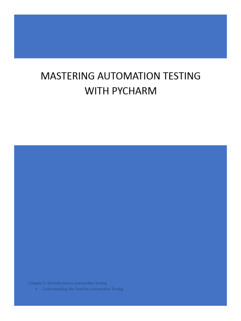 Automation Testing using PyCharm | PDF | Selenium (Software) | Automation Automation Testing using PyCharm | PDF | Selenium (Software) | Automation