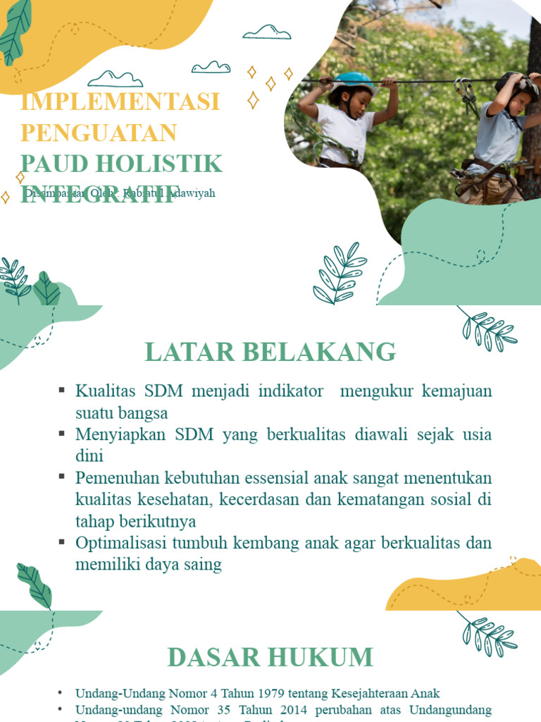 Implementasi Pembelajaran PAUD Terpadu HI Rabiatul Adawiyah | PDF