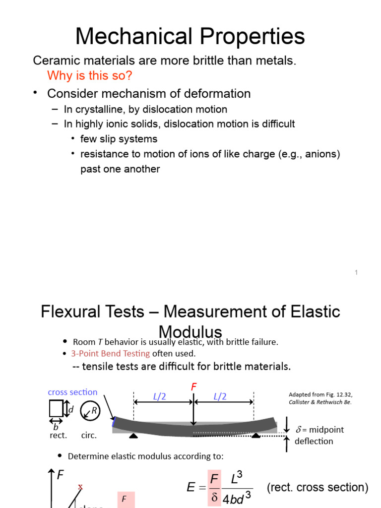 06b Mechanical Properties Polymers and Ceramics | PDF | Deformation (Engineering) | Brittleness