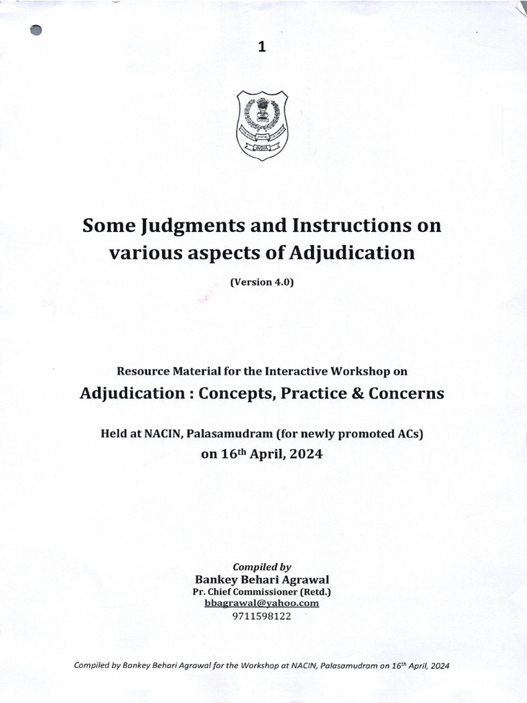 Some Judgements & Instructions On Various Aspects of Adjudication | PDF