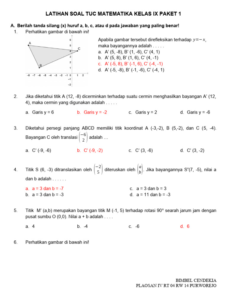 Soal Matematika Kelas 9 | PDF