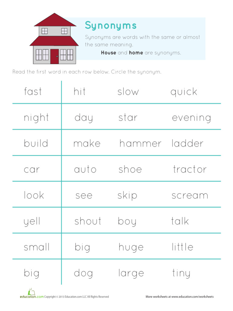 Vocabulary Builders Synonyms | PDF
