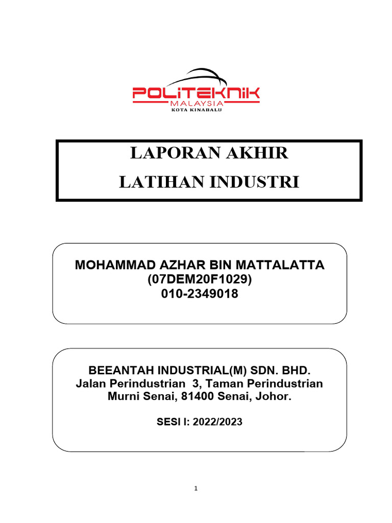 Report Latihan Industri | PDF | Numerical Control | Drill