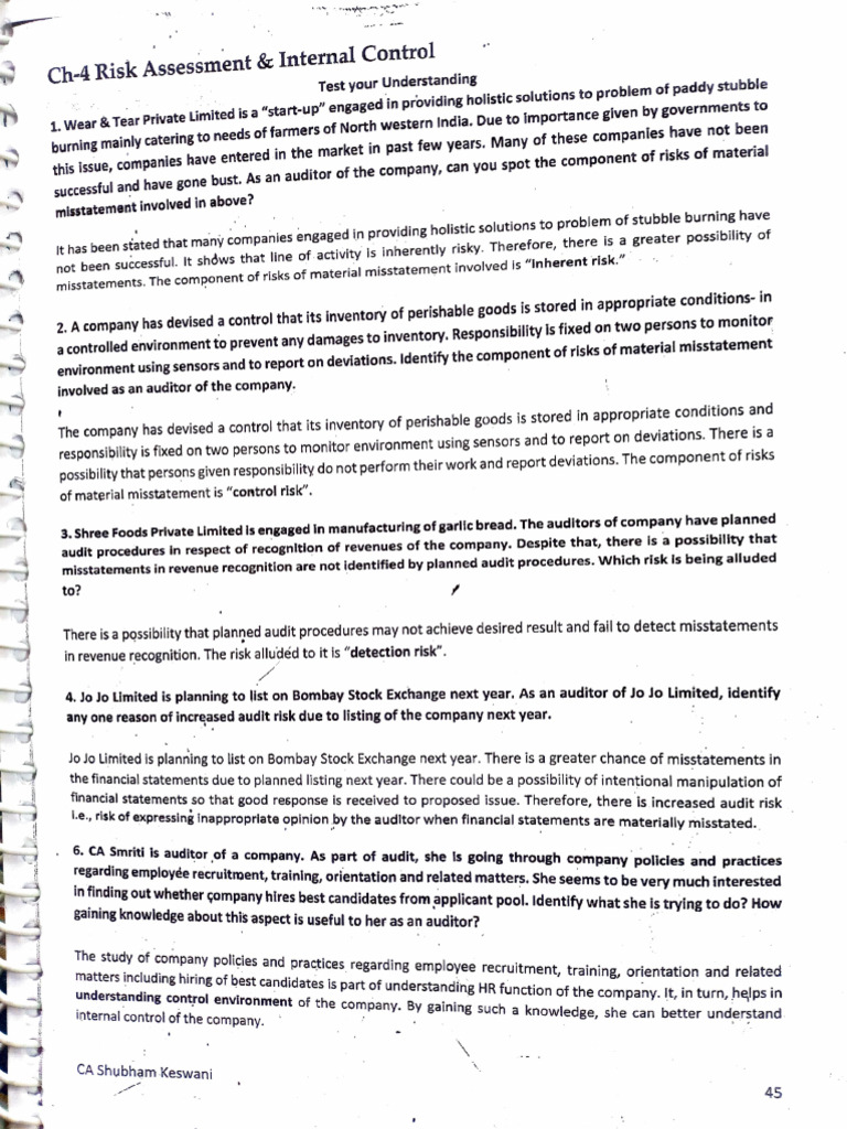 Audit Chapter 4 | PDF