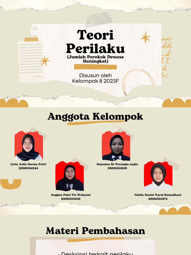 Kelompok 8 - Teori Perilaku - Jumlah Perokok Dewasa Meningkat | PDF ...