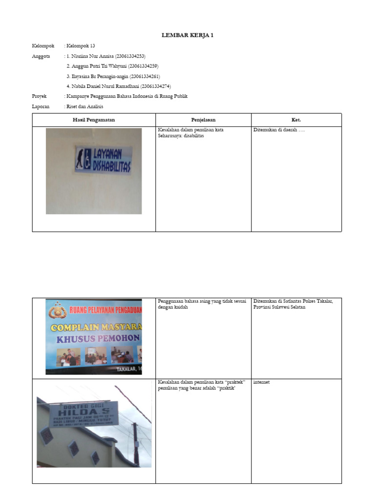 Lembar Kerja Proyek Uts | PDF