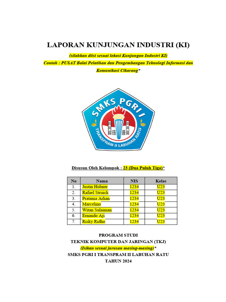 CONTOH LAPORAN KI 2024 | PDF