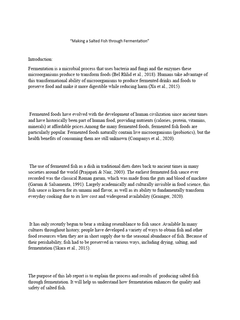 Making a Salted Fish Through Fermentation | PDF | Foods | Fermentation