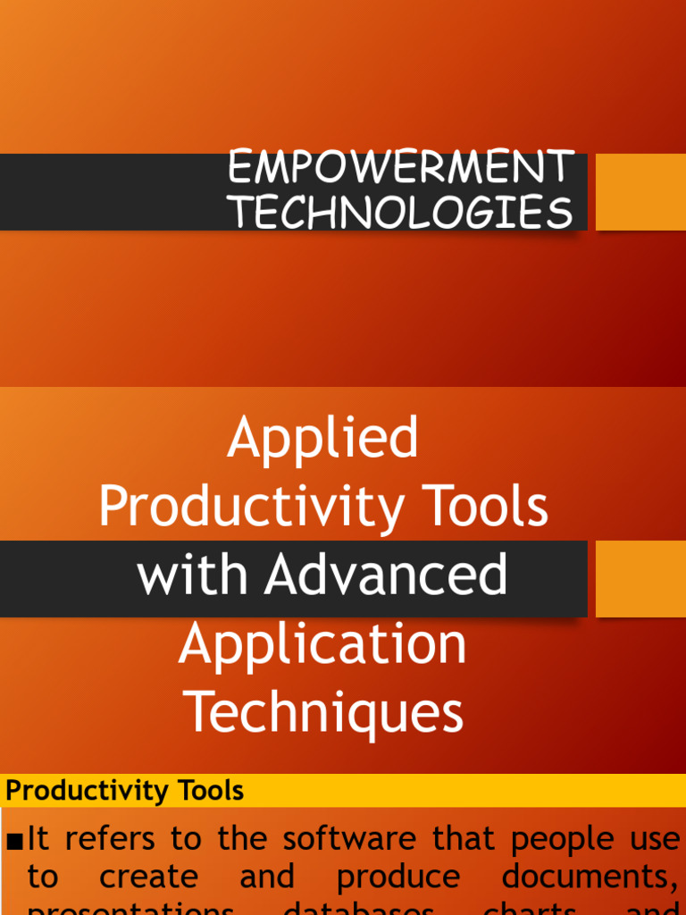 Applied Productivity Tools | PDF | Spreadsheet | Window (Computing)