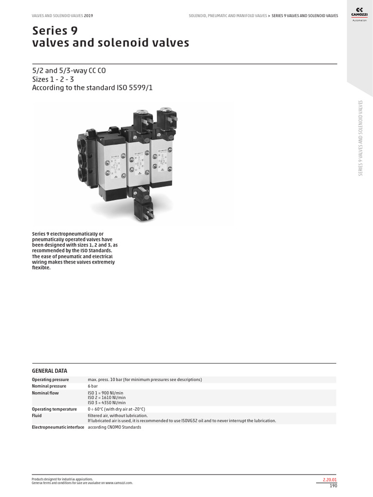Series 9 Electropneumatically and Pneumatically Operated ISO 5599 1 ...