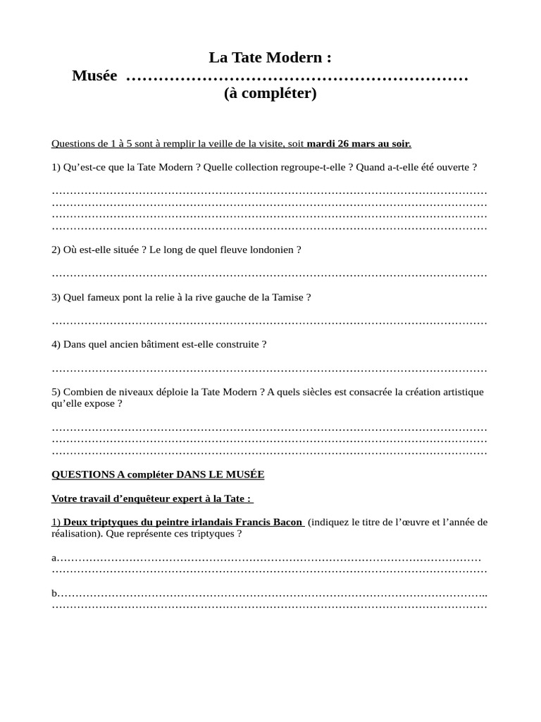 Visite guidée de la Tate Modern | PDF