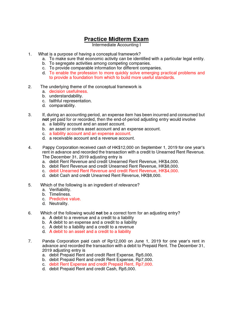 Practice Midterm Exam (With Solutions) | PDF | Debits And Credits | Expense