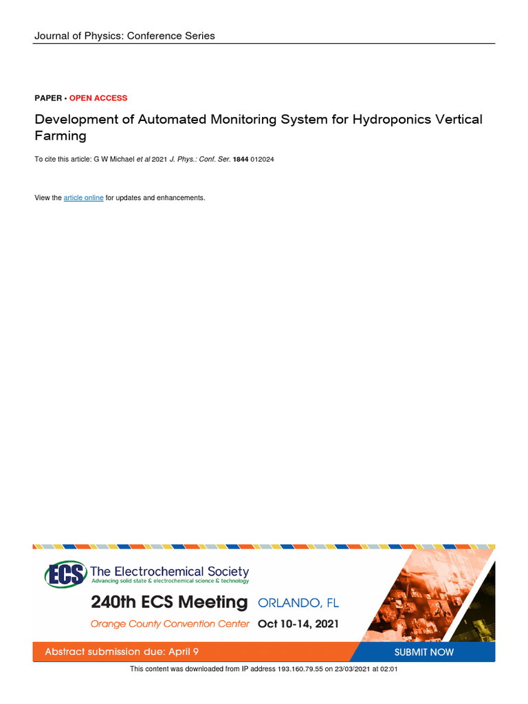 Development of Automated Monitoring System For Hydroponics | PDF ...