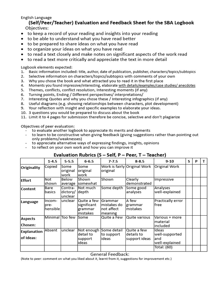 SBA Logbook Guidelines | Download Free PDF | Cognitive Science | Human ...