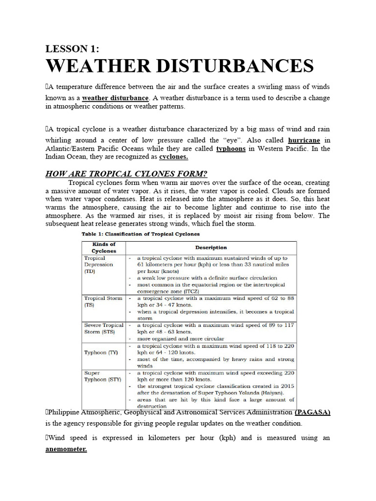 WEATHER DISTURBANCE | PDF | Tropical Cyclones | Weather