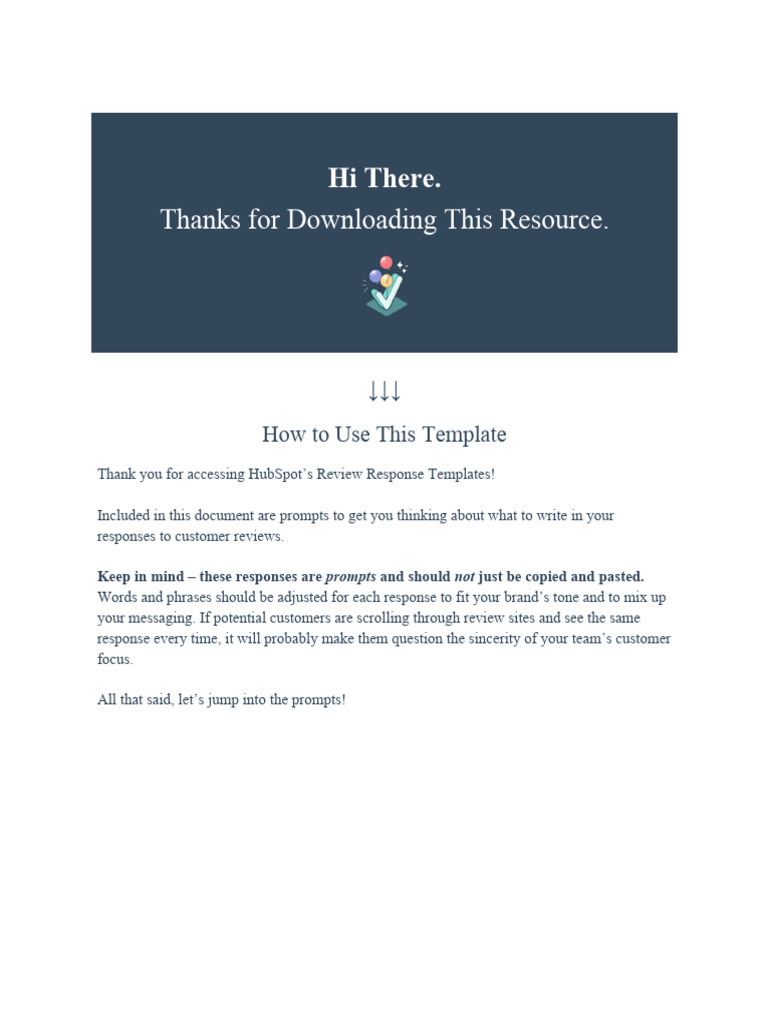 Review Response Templates | PDF