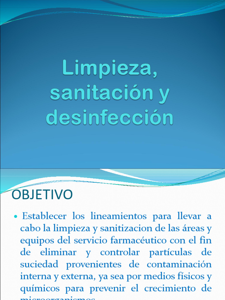 Limpieza y Sanitización Farmacéutica | PDF | Agua | Detergente