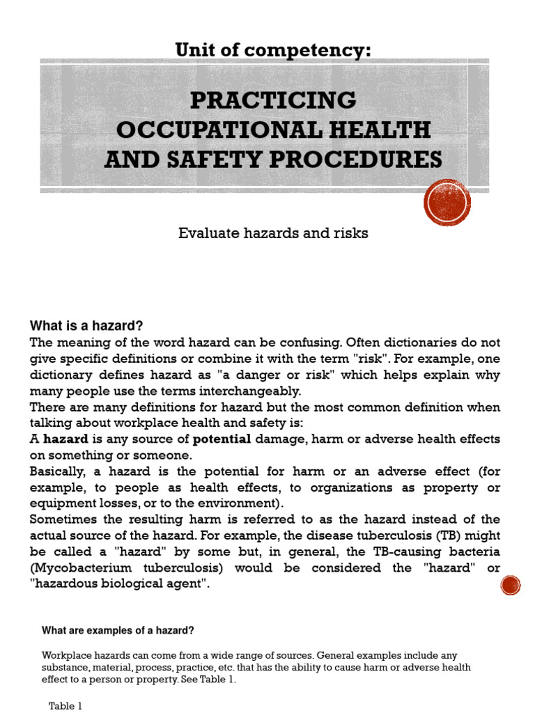 Controlling Workplace Hazards and Risks | PDF | Hazards | Risk