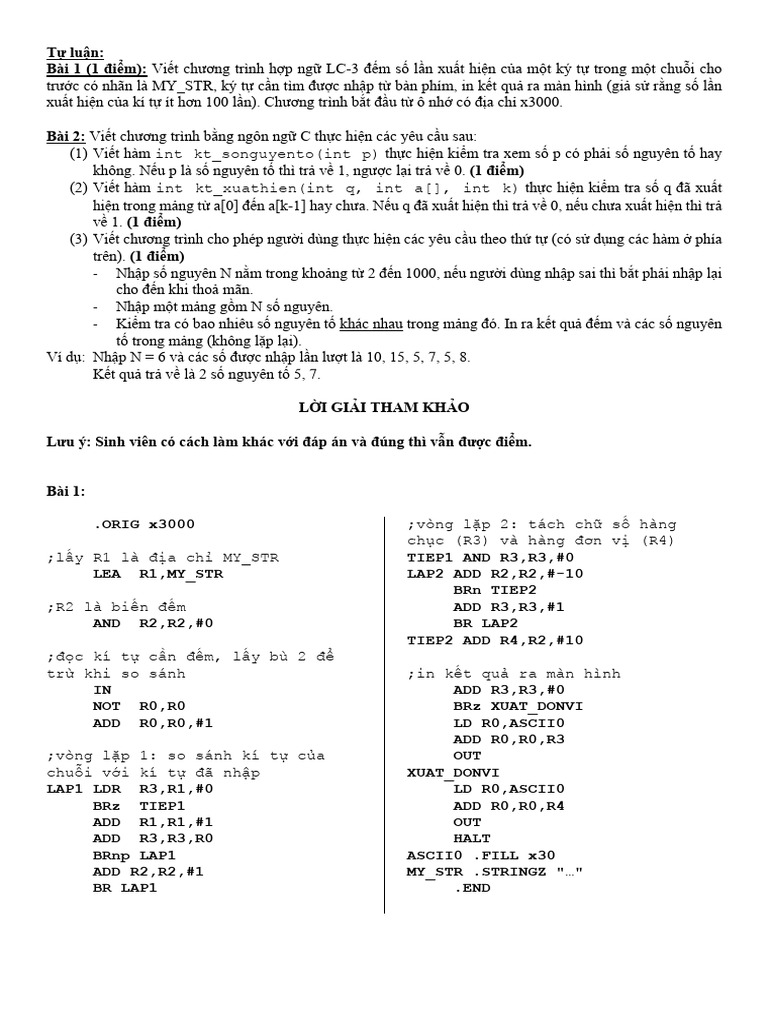 Loi Giai Tham Khao HK221 | PDF
