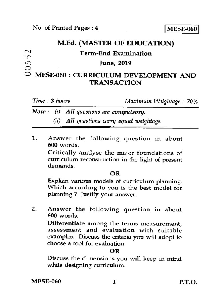 MESE-060 | PDF | Cognition | Methodology