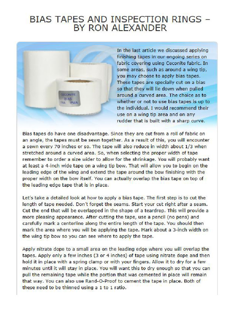 Bias Tapes and Inspection Rings | PDF