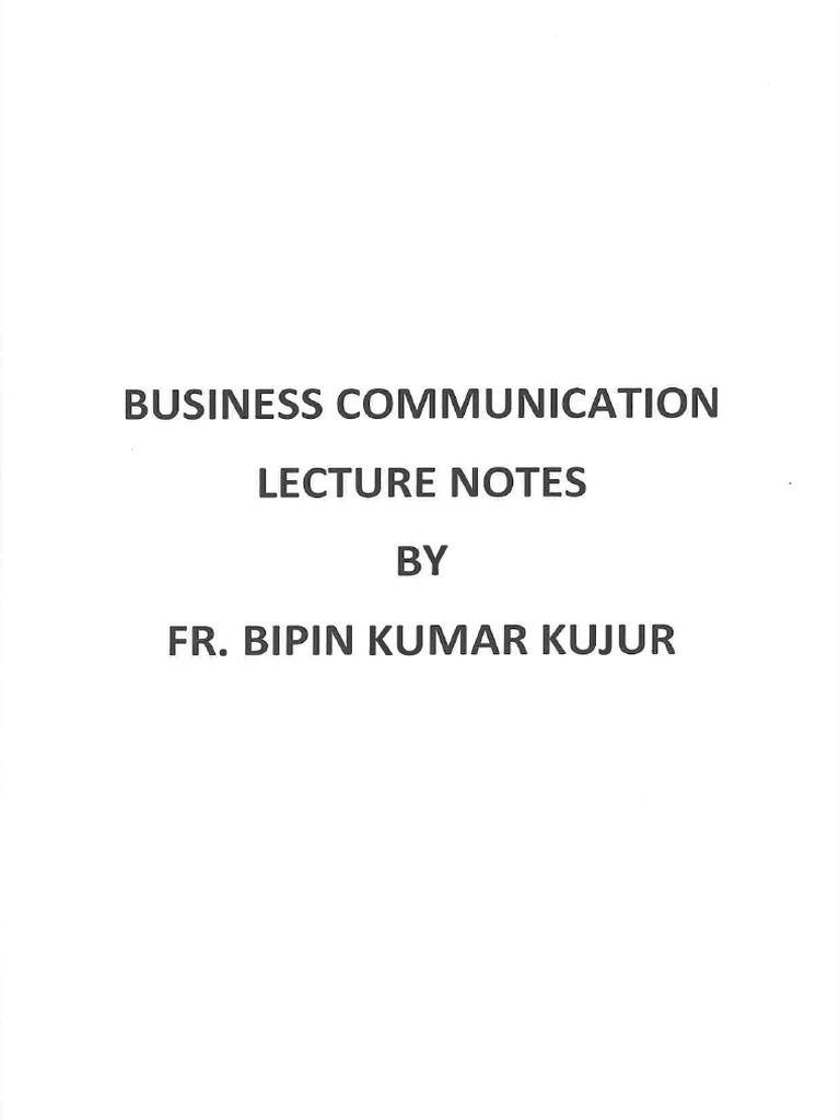 Business Communication Notes | PDF