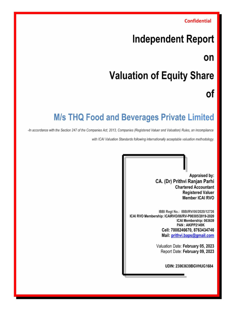 THQ Valuation Report | PDF