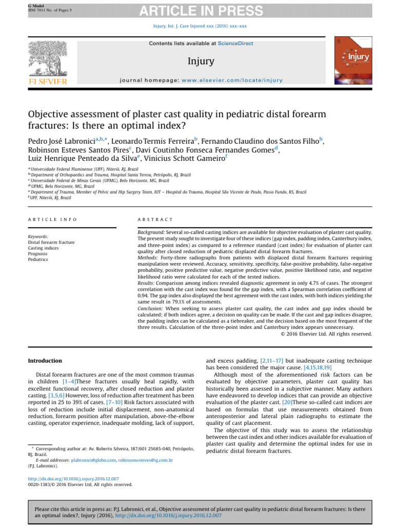 jurnal koas ortho | PDF | Casting | Risk