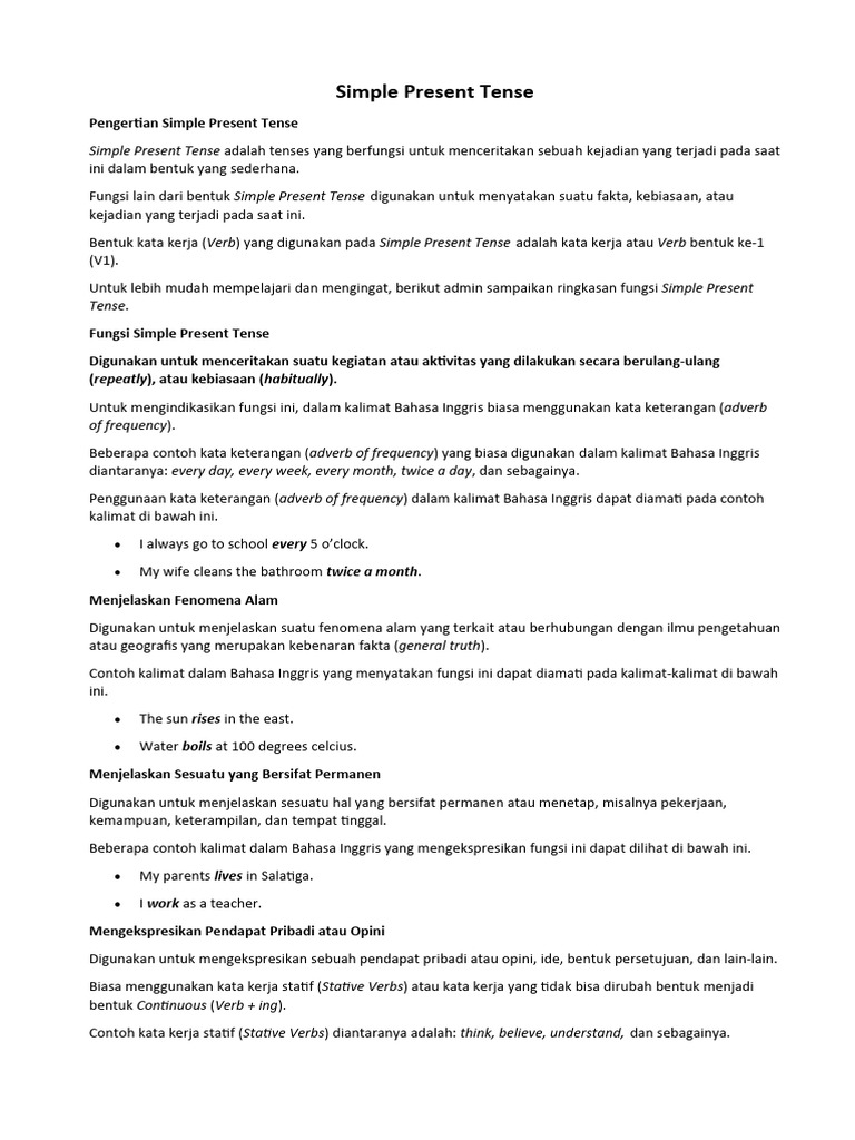 Materi Simple Present Tense | PDF