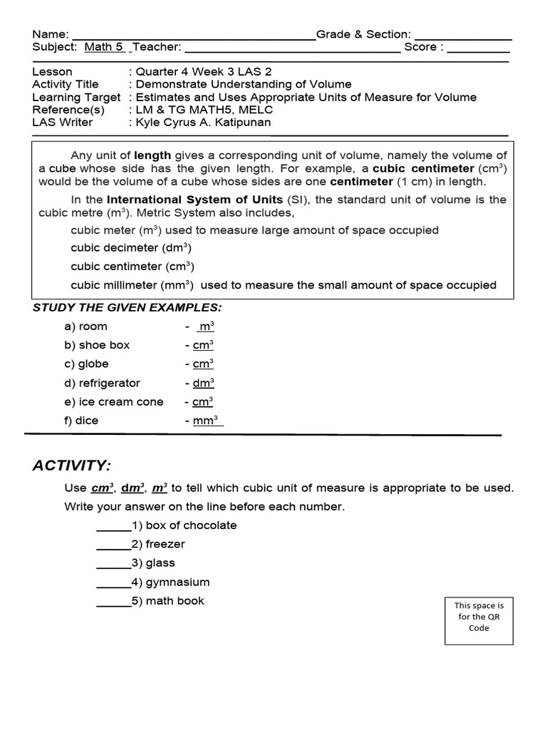 Math 5 q4 Week 3 Las 2 | PDF