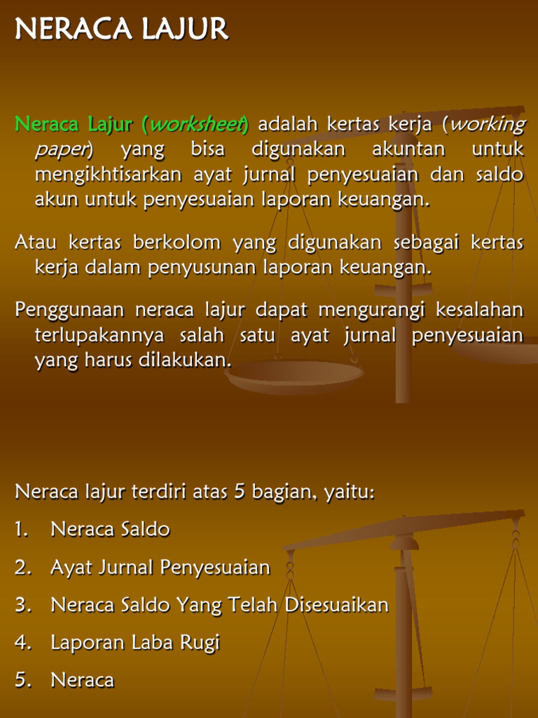 Panduan Lengkap Neraca Lajur Akuntansi | PDF