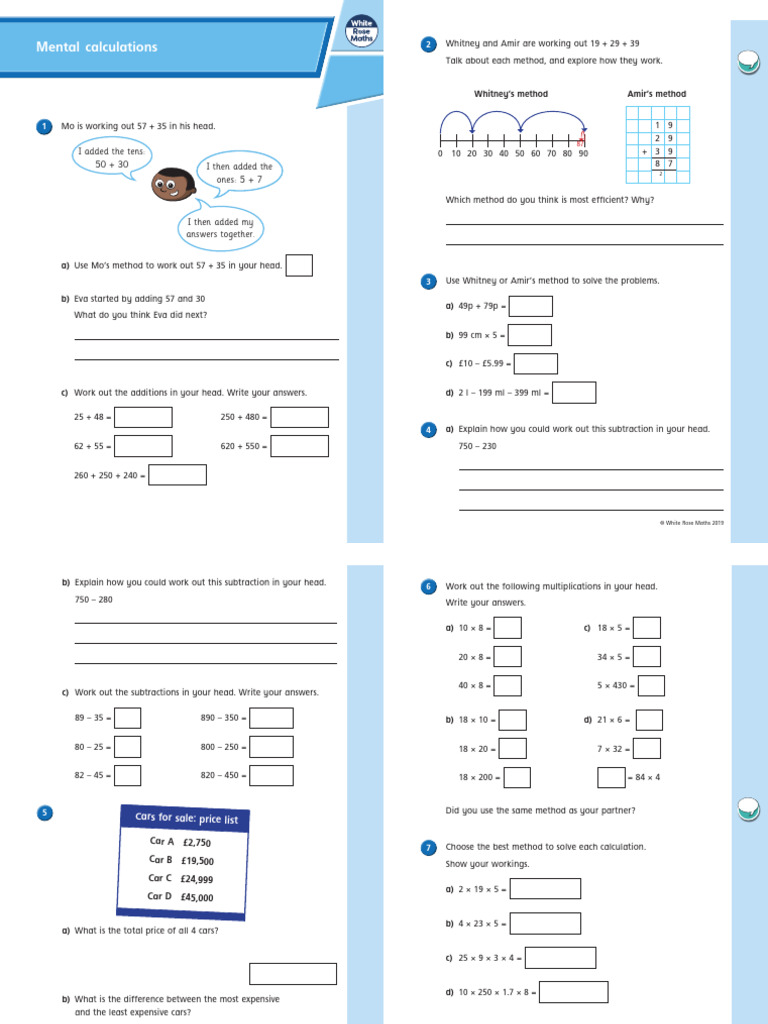 Mental Math Strategies and Exercises | PDF | Mathematics